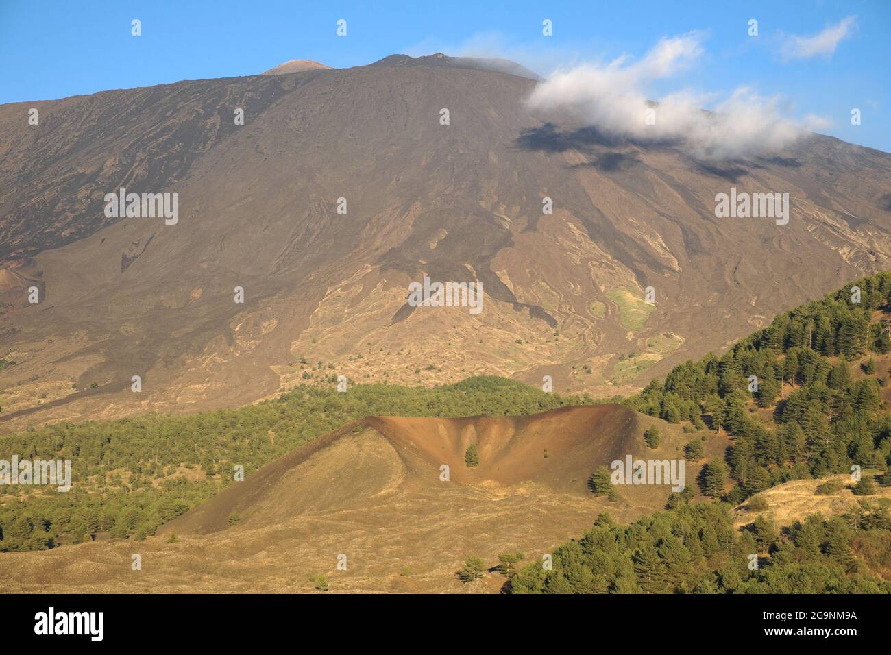 cooled lava flows and Mezza Luna mount on the south-western side of ...