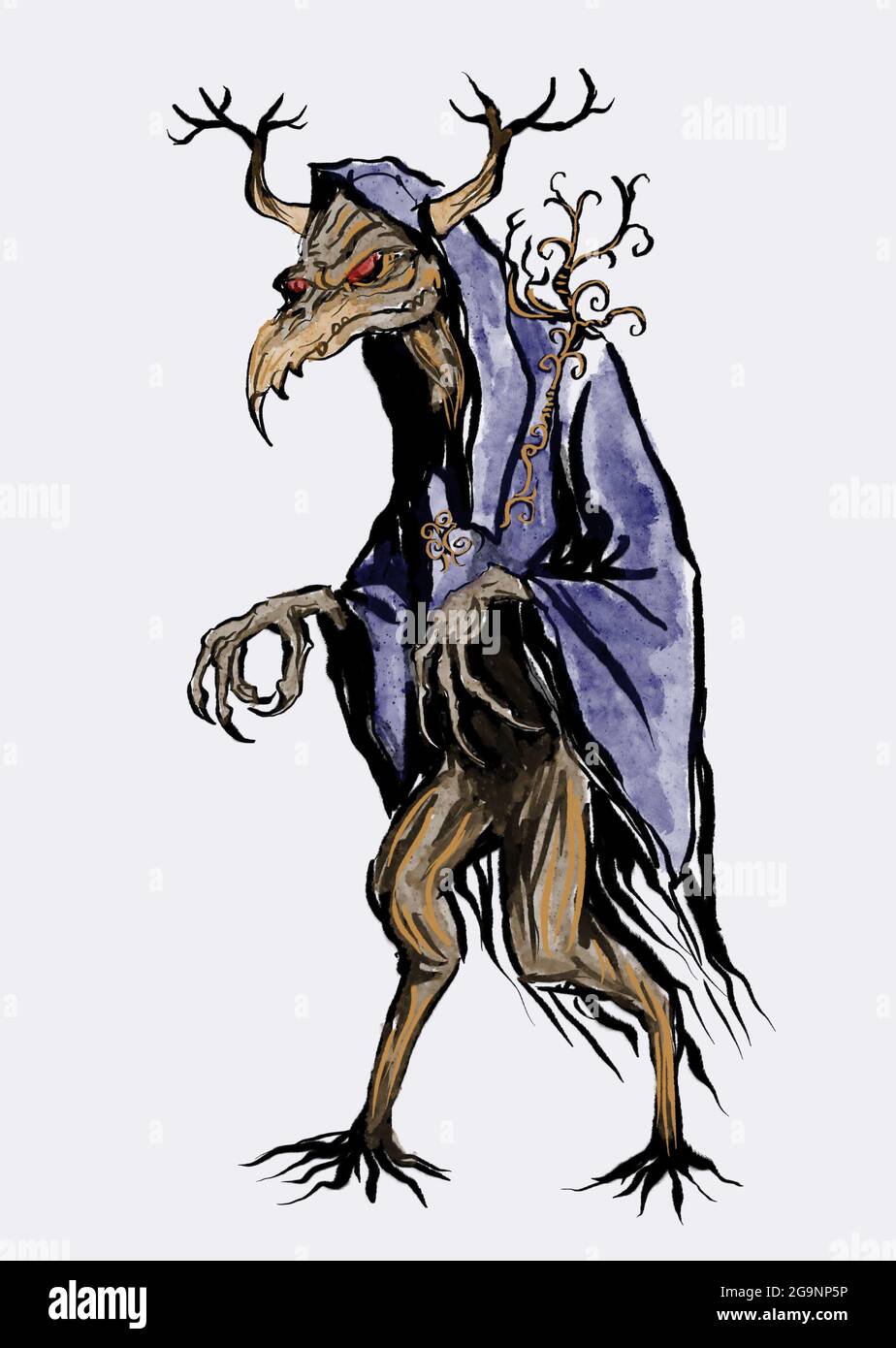 a Wendigo hand drawn illustration Stock Photo - Alamy