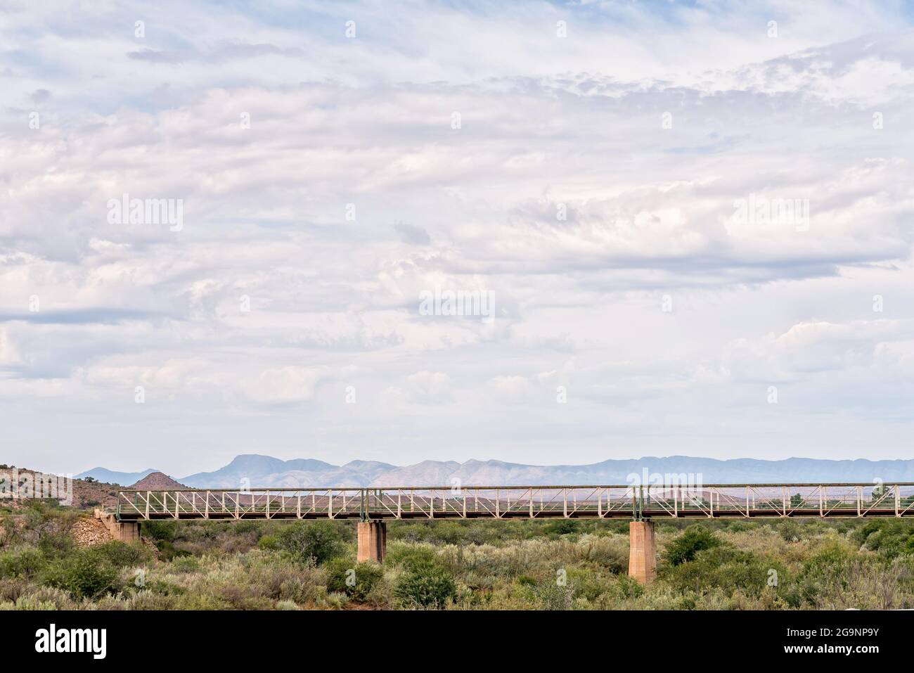 The historic Lady De Waal bridge over the Groot River at Steytlerville ...