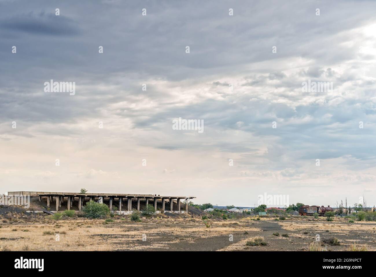 Part of the shunting yard at the railway station in Klipplaat in the ...