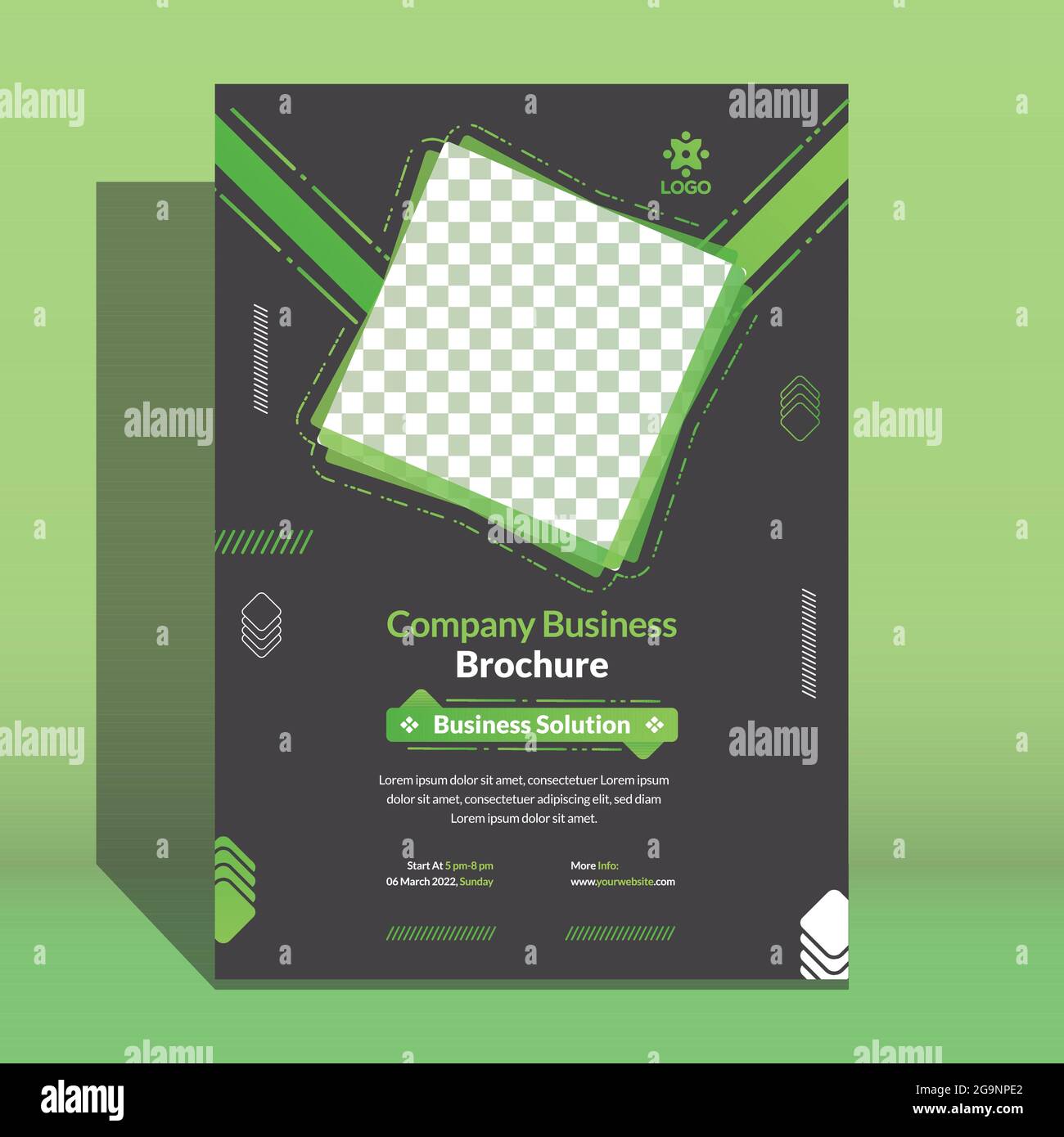 Green gradient Flyer template business theme layout Premium Vector Stock Vector Image & Art - Alamy