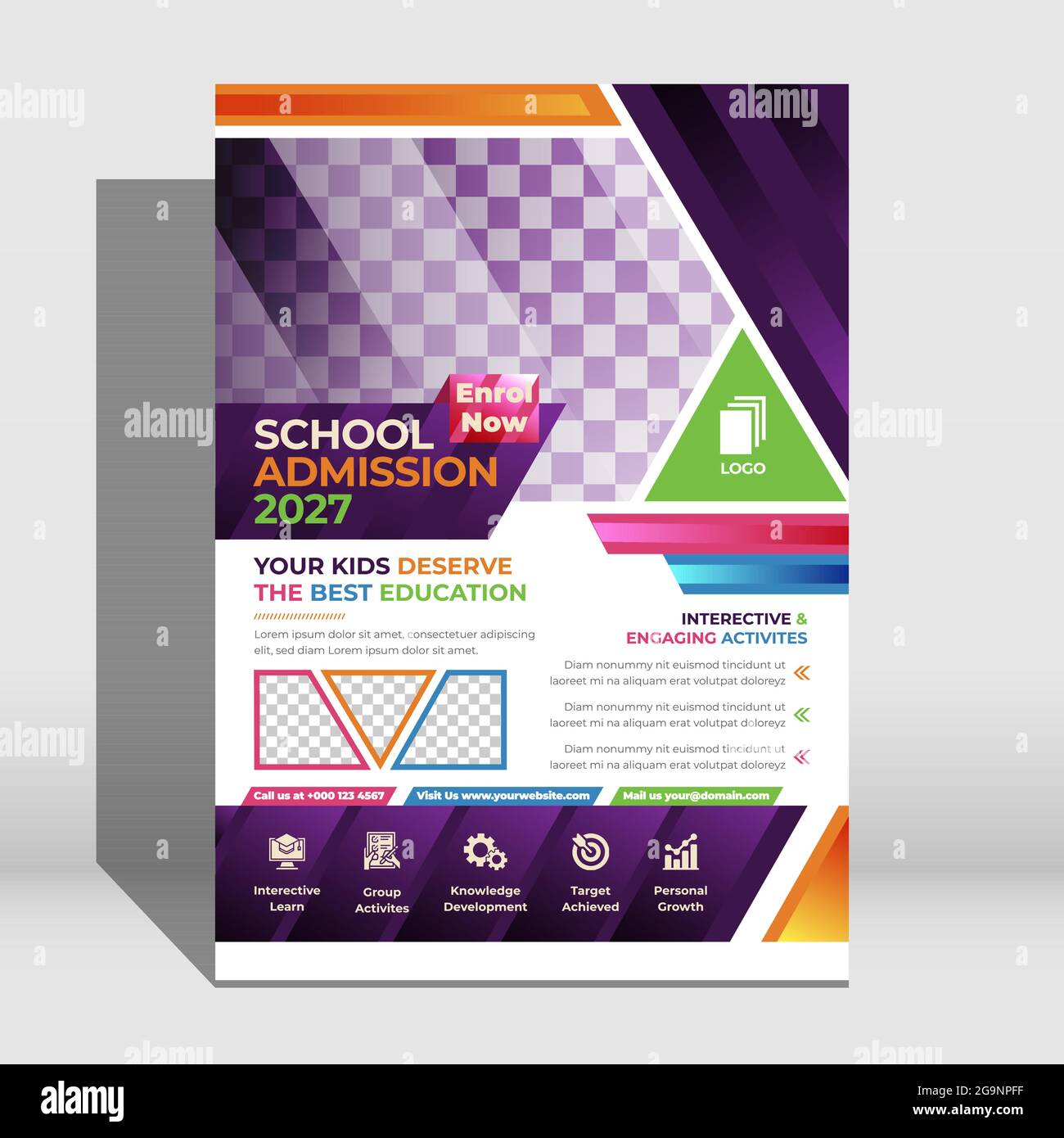 purple pink colorful gradient school admission kids care square social ...