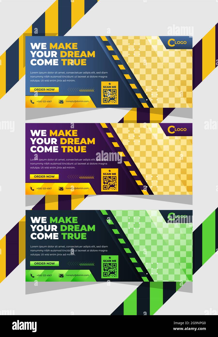 Yellow gradient Construction Billboard Banner cover premium template ...