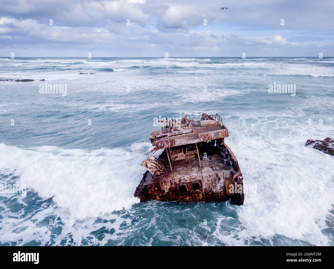 Old shipwreck in a stormy sea Stock Photo - Alamy