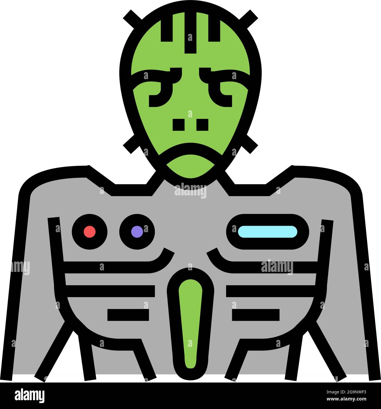 green alien color icon vector illustration Stock Vector Image & Art - Alamy