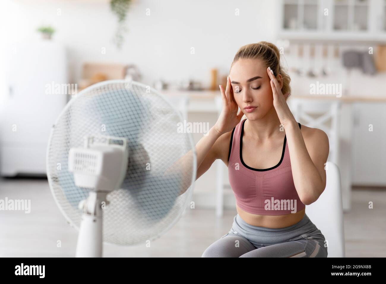 Covid-19 quarantine, self-isolation, pain and summer heat Stock Photo ...