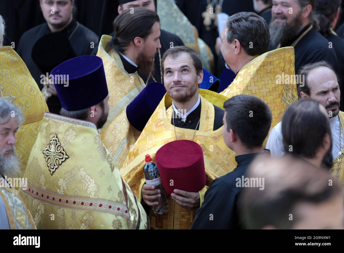 KYIV, UKRAINE - JULY 27, 2021 - Priests of the Ukrainian Orthodox ...