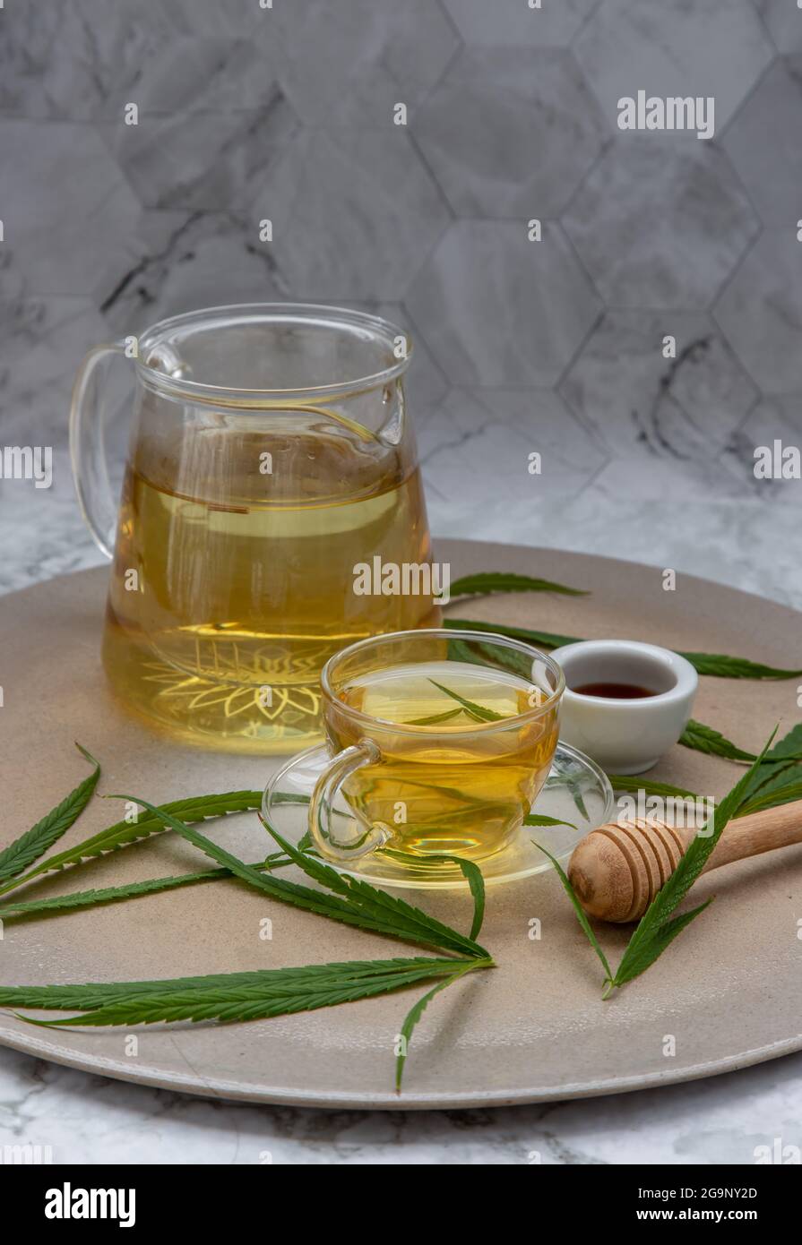 Refreshing and enjoy with A cup of Cannabis herbal tea and Stem with ...