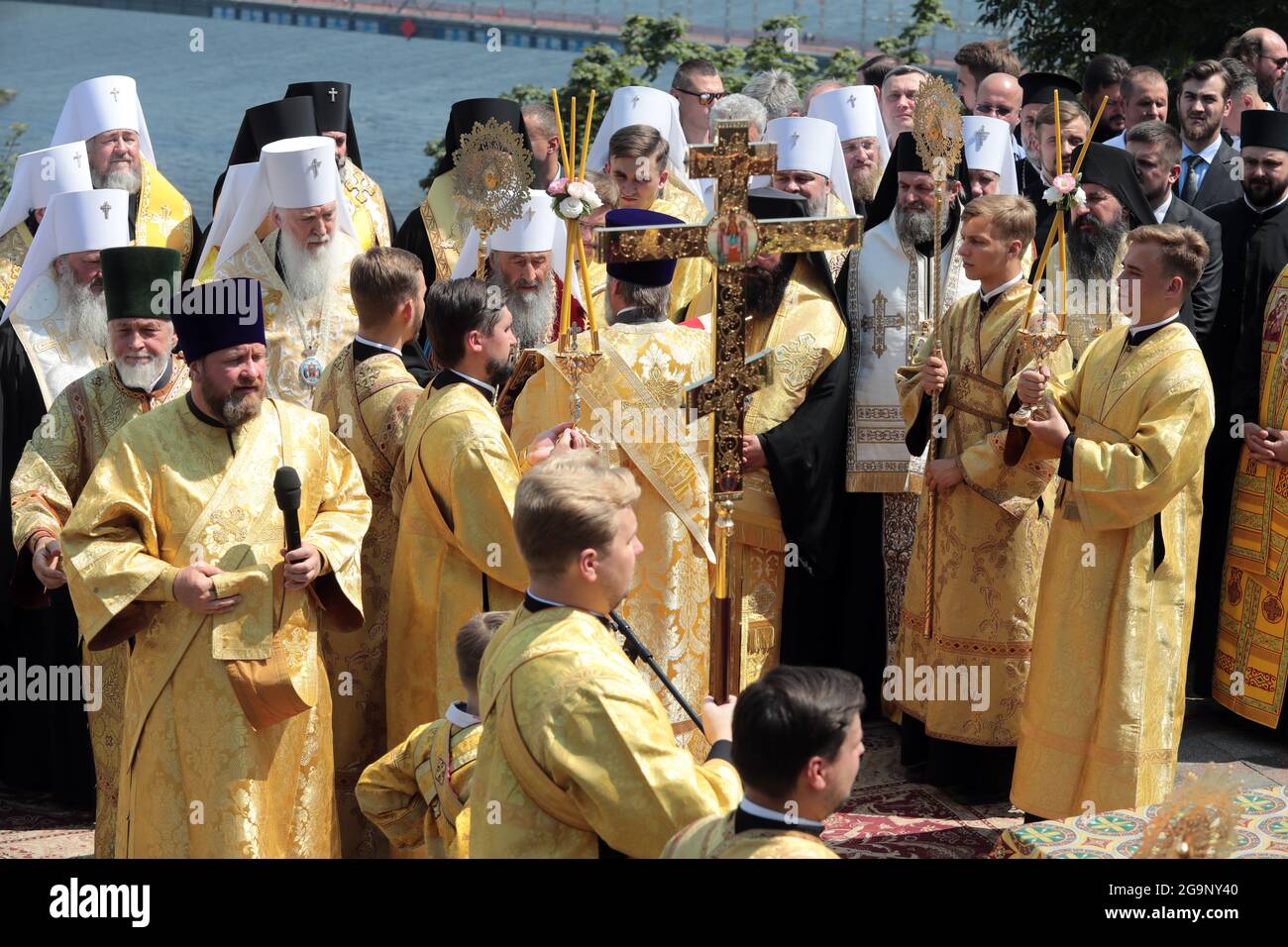 KYIV, UKRAINE - JULY 27, 2021 - Priests of the Ukrainian Orthodox ...