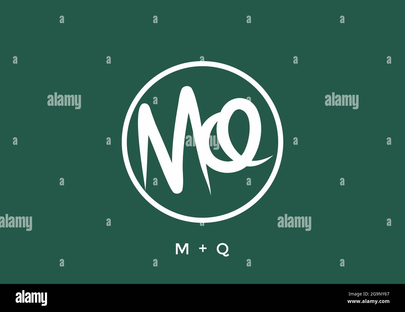 White MQ initial letter in circle design Stock Vector Image & Art - Alamy