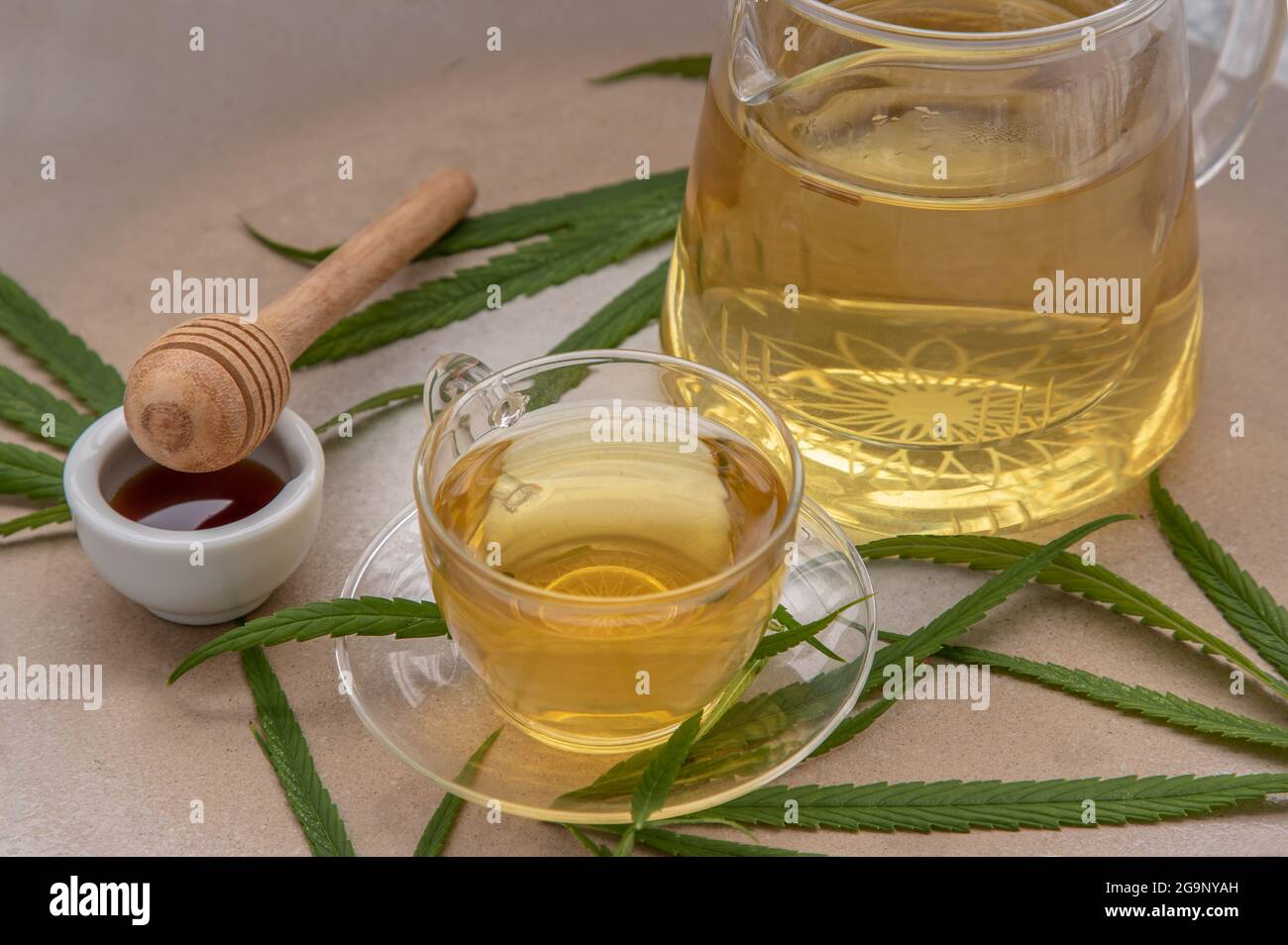 Refreshing and enjoy with A cup of Cannabis herbal tea and Stem with ...