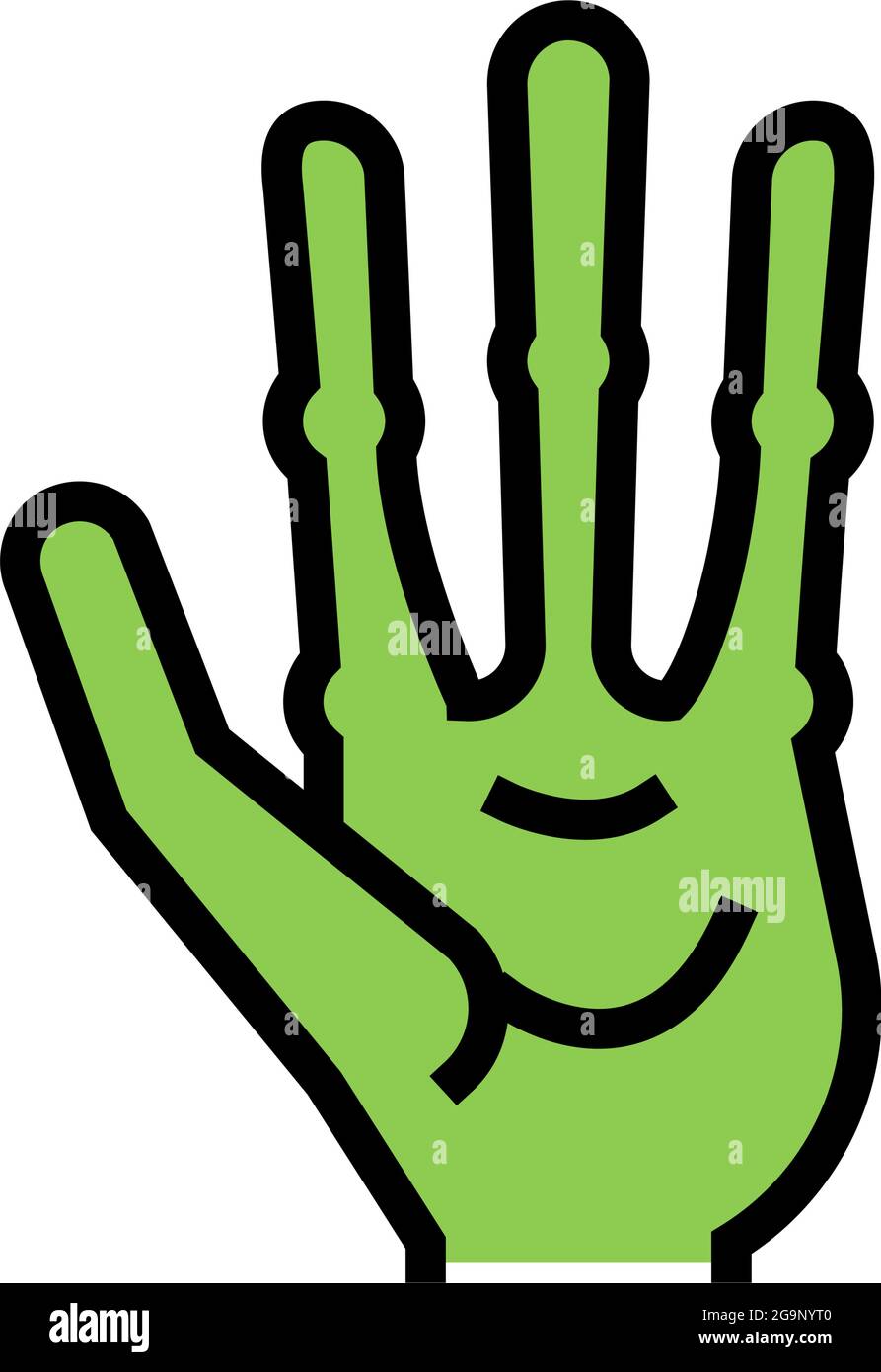 alien hand with four fingers color icon vector illustration Stock ...