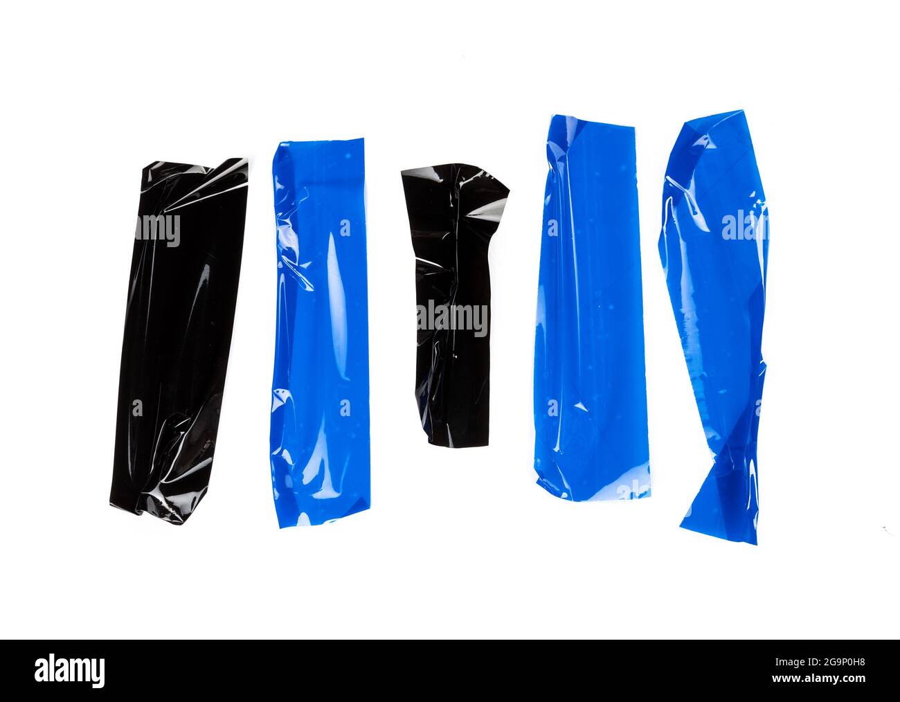 Set of Blue tapes on white background Stock Photo - Alamy