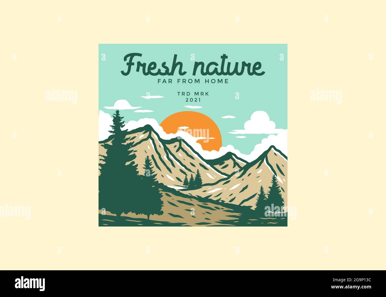 Fresh nature colorful illustration drawing design Stock Vector Image ...