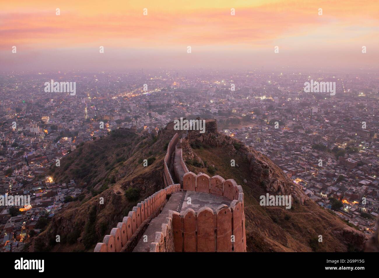 Jaipur india amber fort sunset hi-res stock photography and images - Alamy