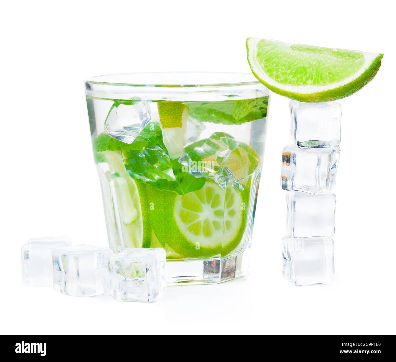 cold fresh lemonade. Isolated on white background with clipping path ...