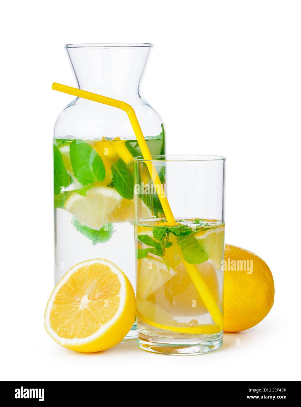 delicious and juicy lemonade isolated on white background Stock Photo ...