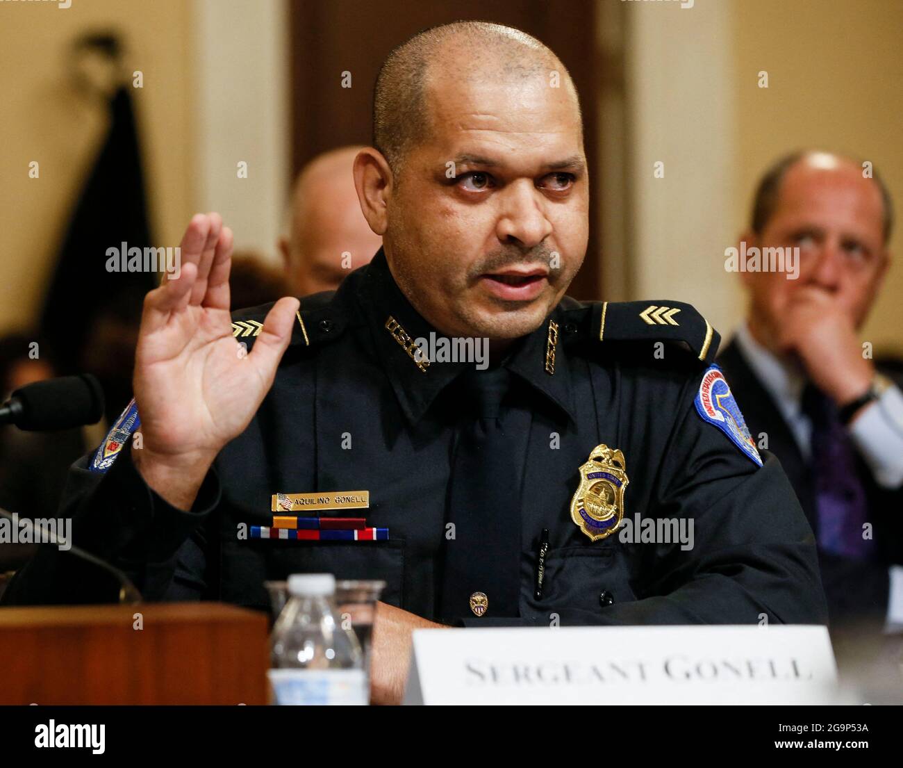 U.S. Capitol Police sergeant Aquilino Gonell Gonell speaks about how he ...