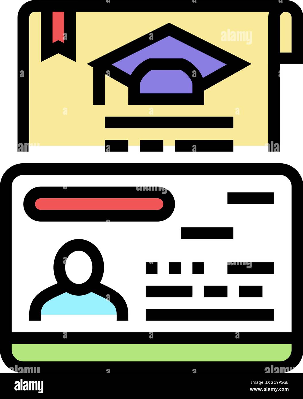 educational visa color icon vector illustration Stock Vector Image ...