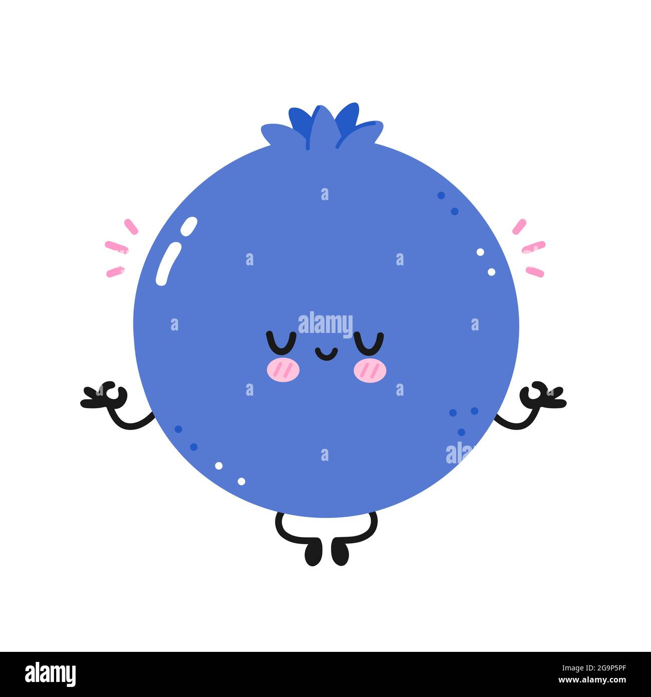 Cute smile funny blueberry. Vector flat line cartoon kawaii face ...