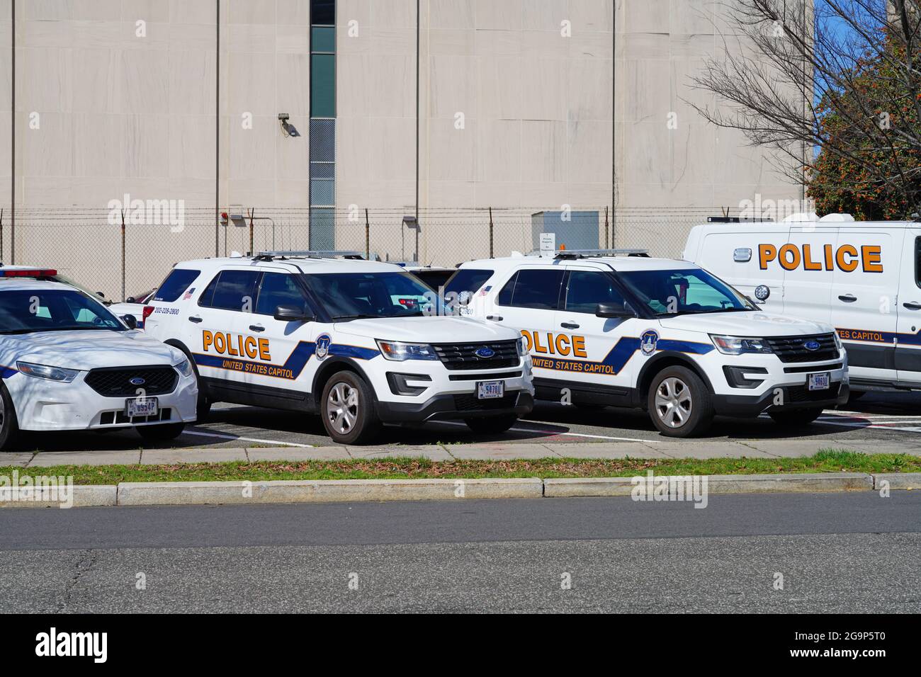 WASHINGTON, DC -2 APR 2021- View of United States Capitol Police cars ...
