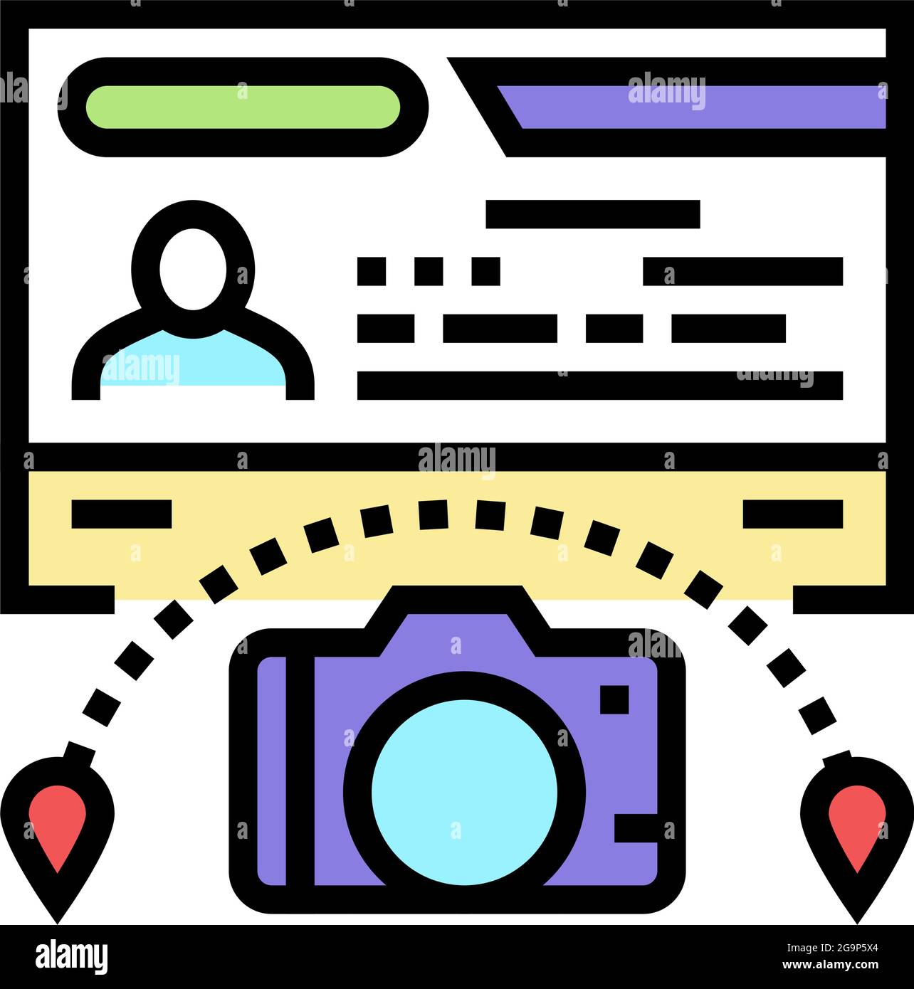 tourist visa color icon vector illustration Stock Vector Image & Art ...