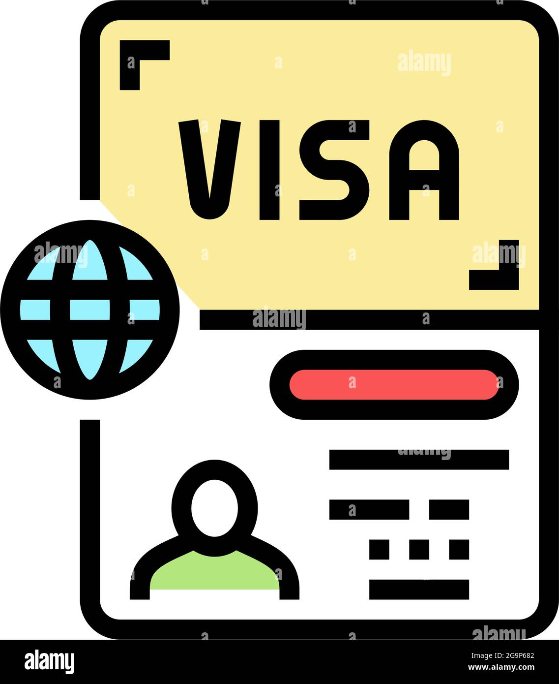 permitting document visa color icon vector illustration Stock Vector ...