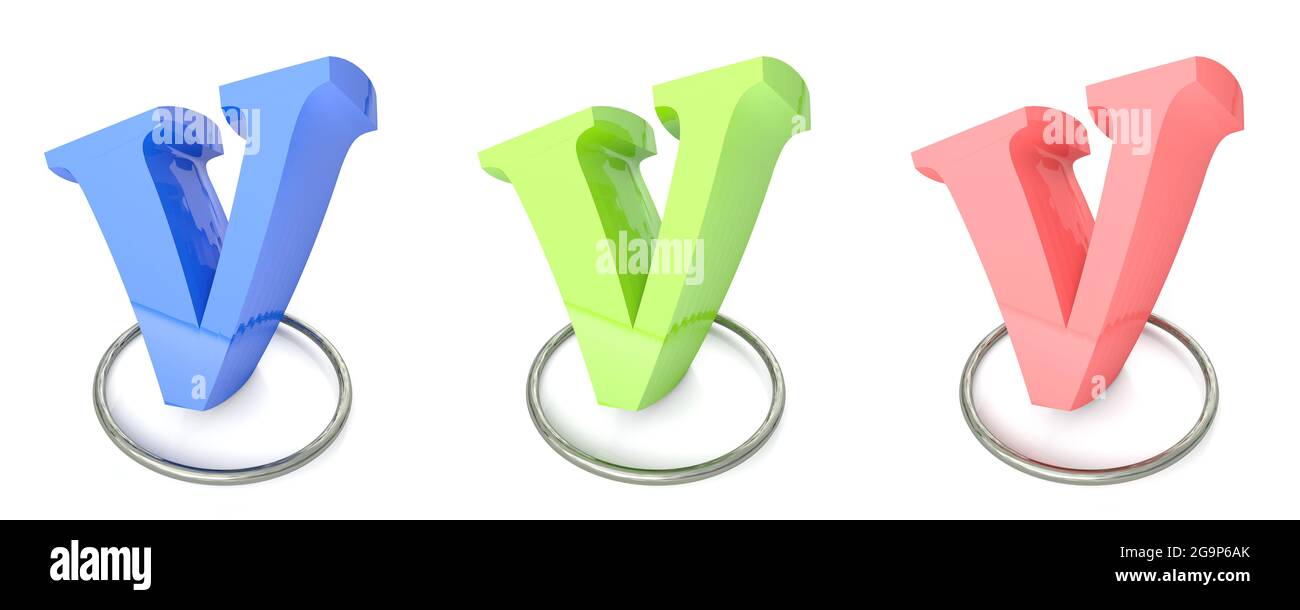 Character V set isolated on white bkg Stock Photo - Alamy