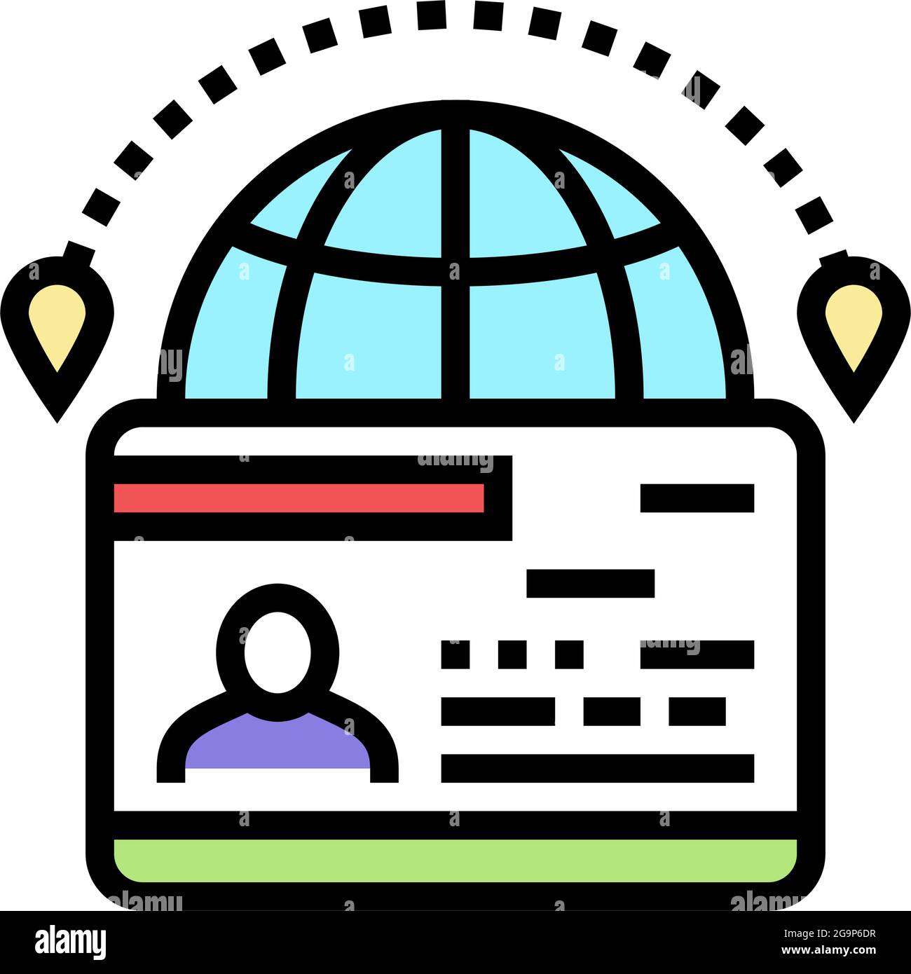 immigration visa color icon vector illustration Stock Vector Image ...