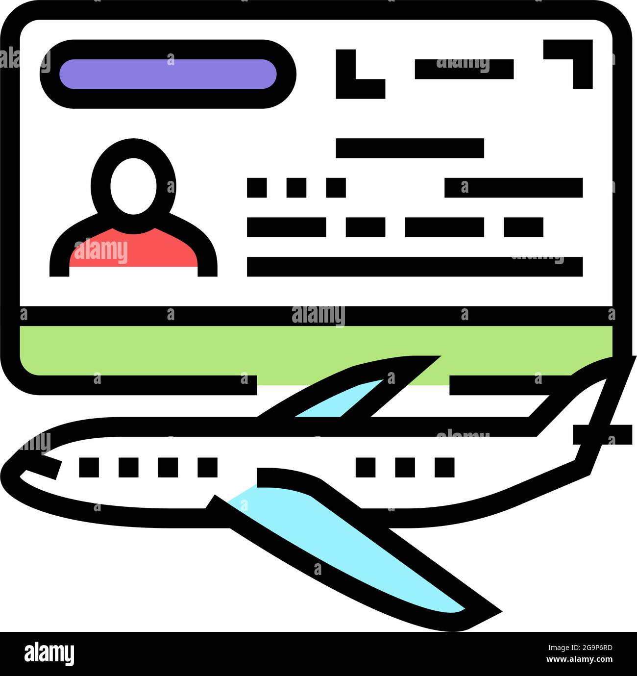 transit visa color icon vector illustration Stock Vector Image & Art ...