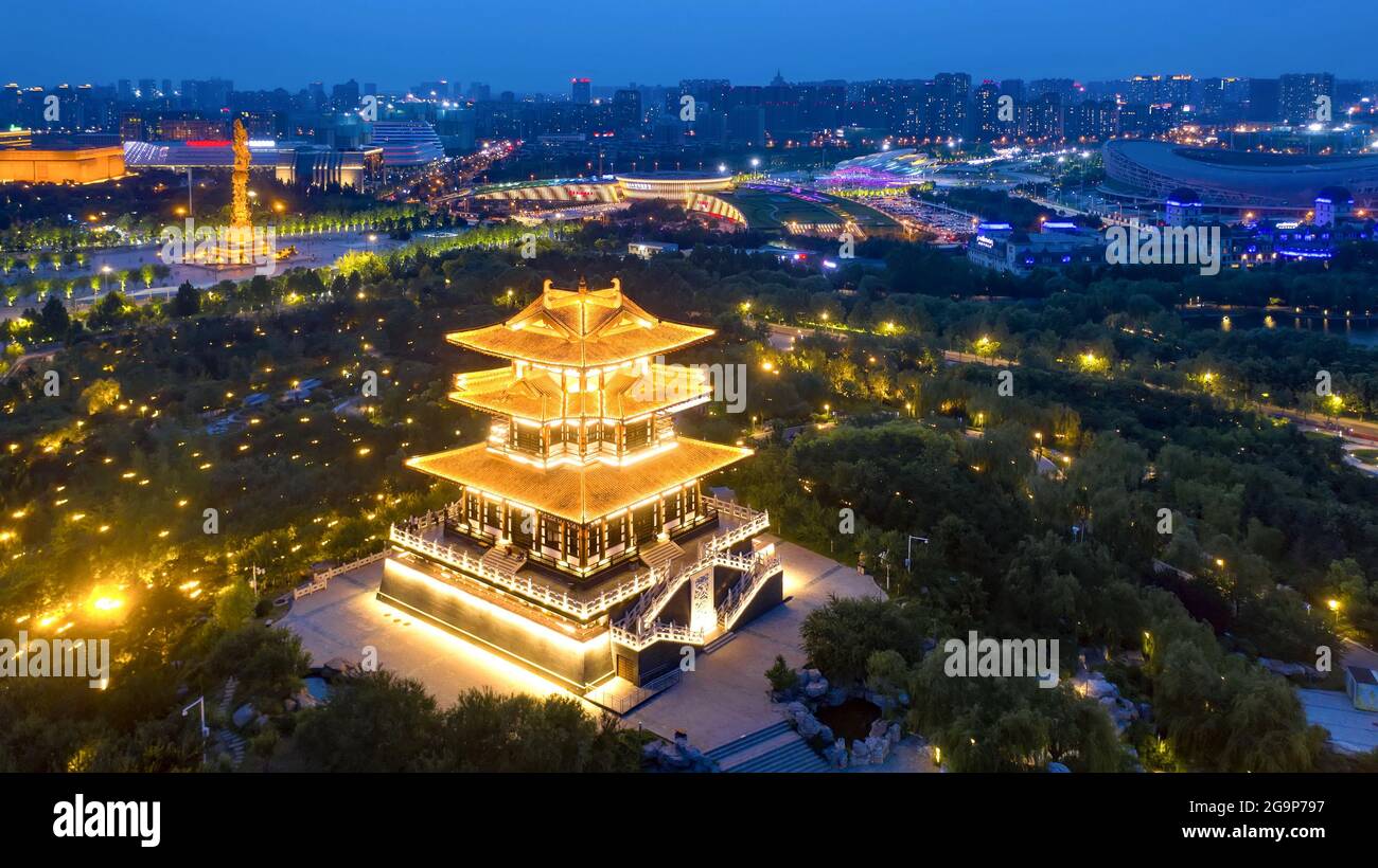 (210727) -- TANGSHAN, July 27, 2021 (Xinhua) -- Aerial photo taken on ...