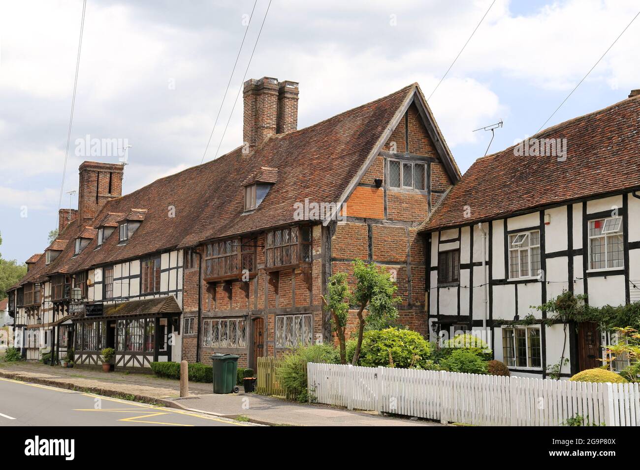 Half-timbered buildings, High Street, Biddenden, Kent, England, Great ...