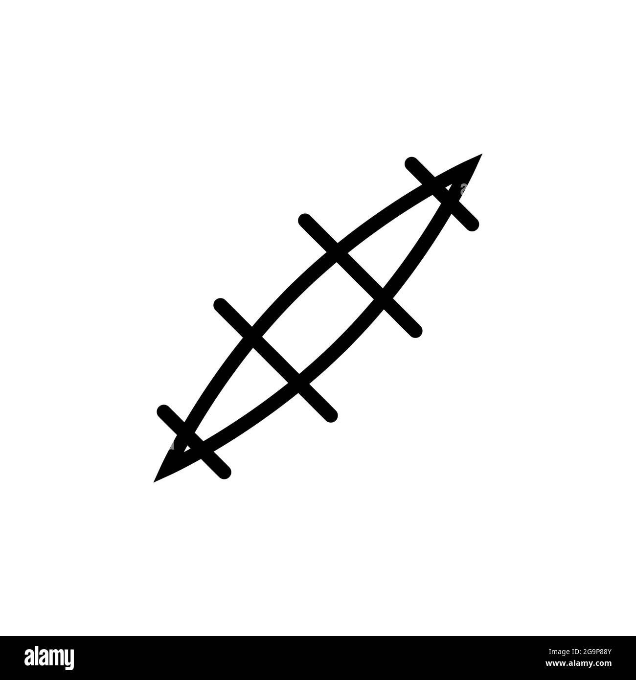 Cut suture scar vector simple icon. First aid injury stitch skin concept wound Stock Vector ...