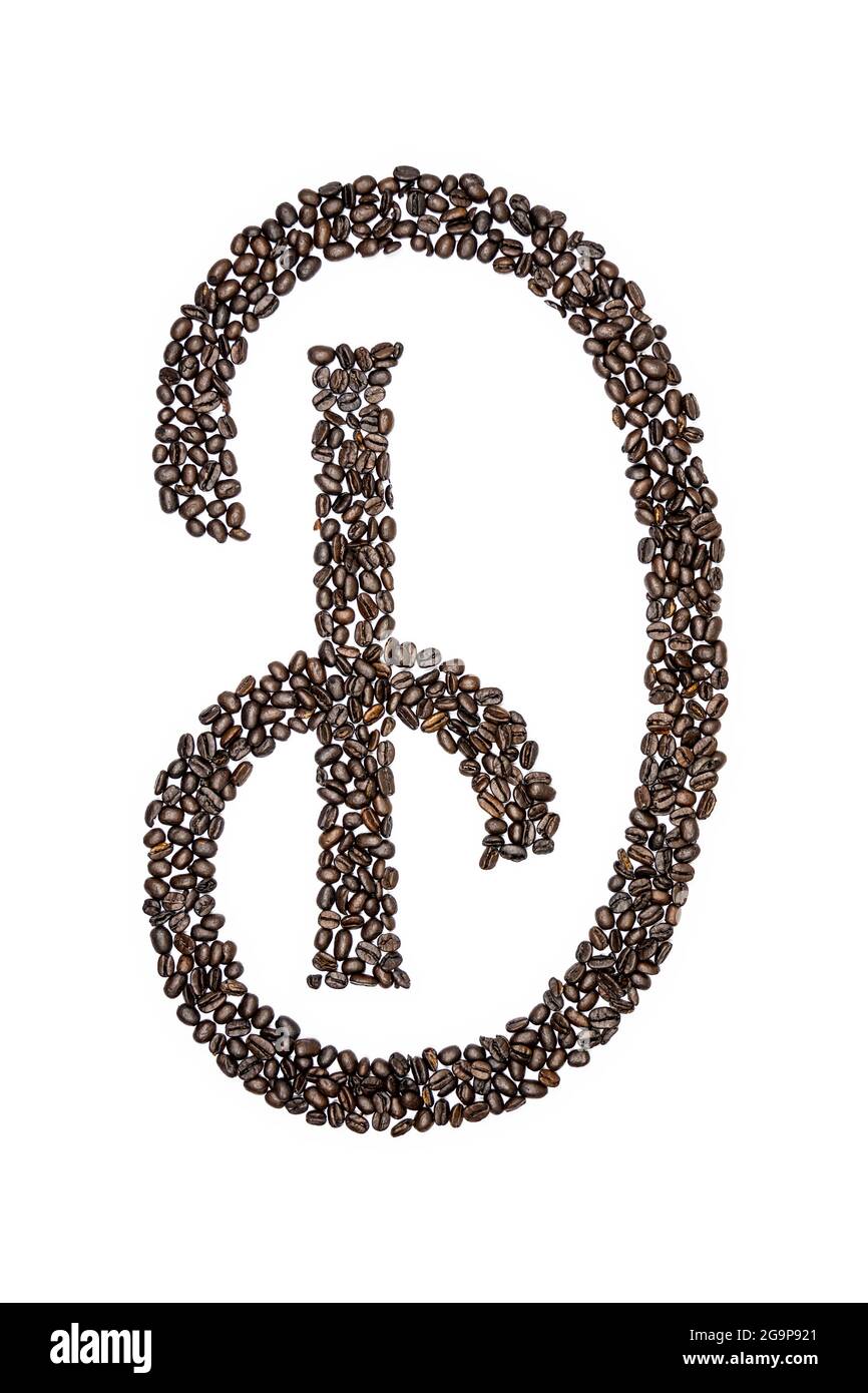 The Letter D made from Coffee Beans Coffee Beans carefully arranged to ...