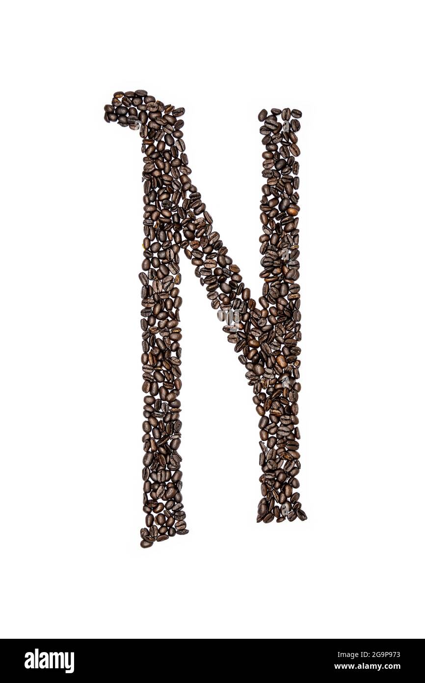 The Letter N made from Coffee Beans Stock Photo - Alamy