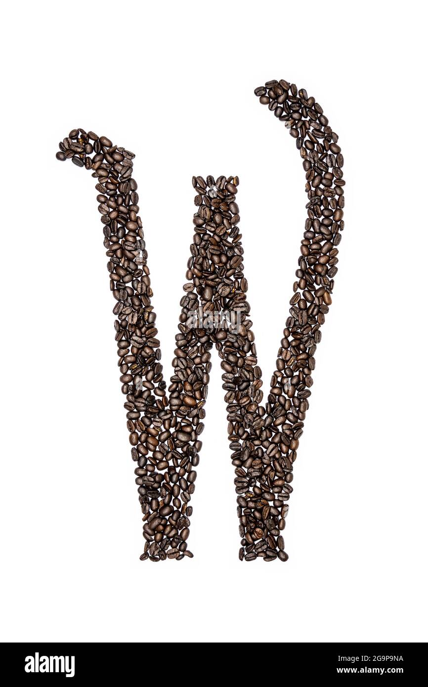 The Letter W made from Coffee Beans Stock Photo - Alamy