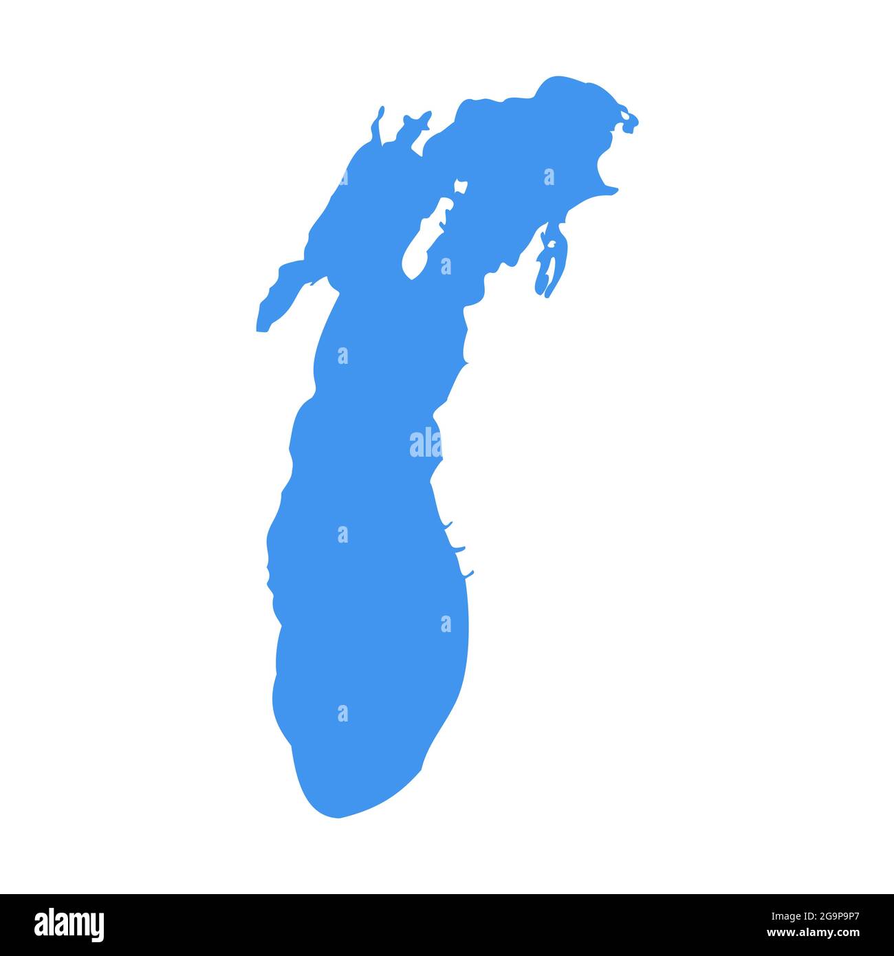 Lake Michigan vector map silhouette illustration. Travel lake michigan ...