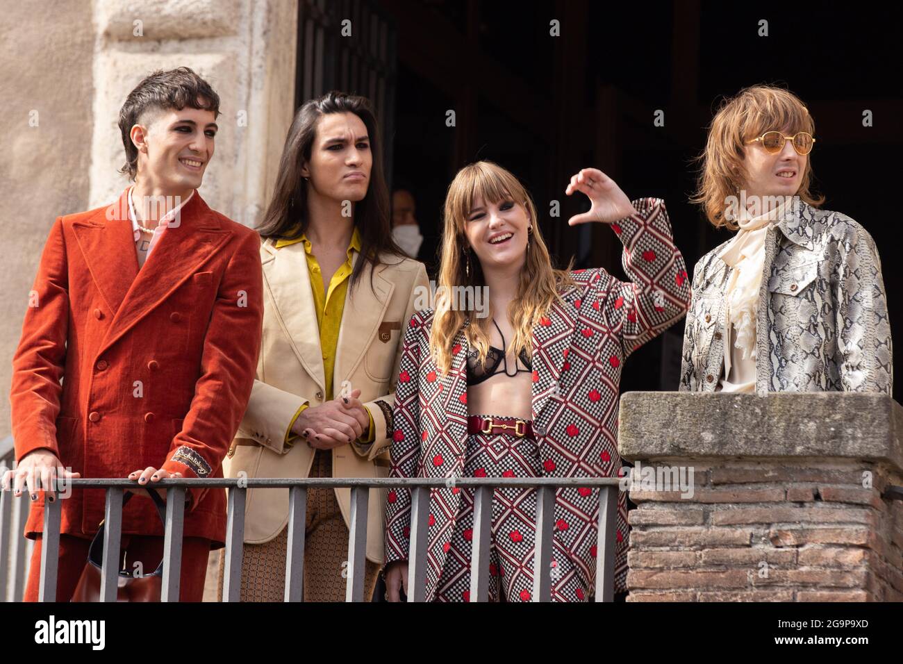 (7/27/2021) Italian rock band "Maneskin" in front of Campidoglio ...