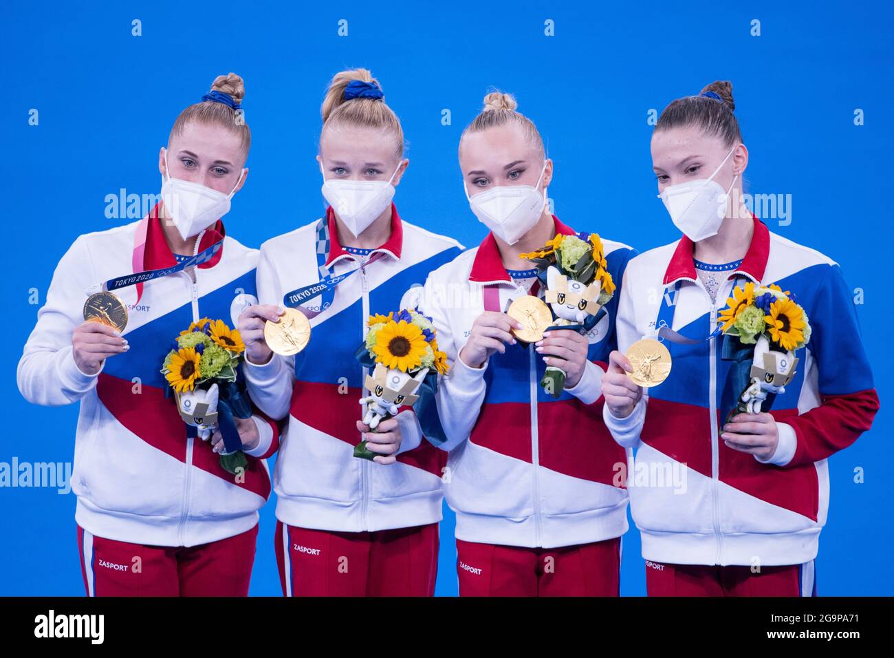 ROC team, gold medal Women's Team award ceremony JULY 27, 2021: Tokyo ...