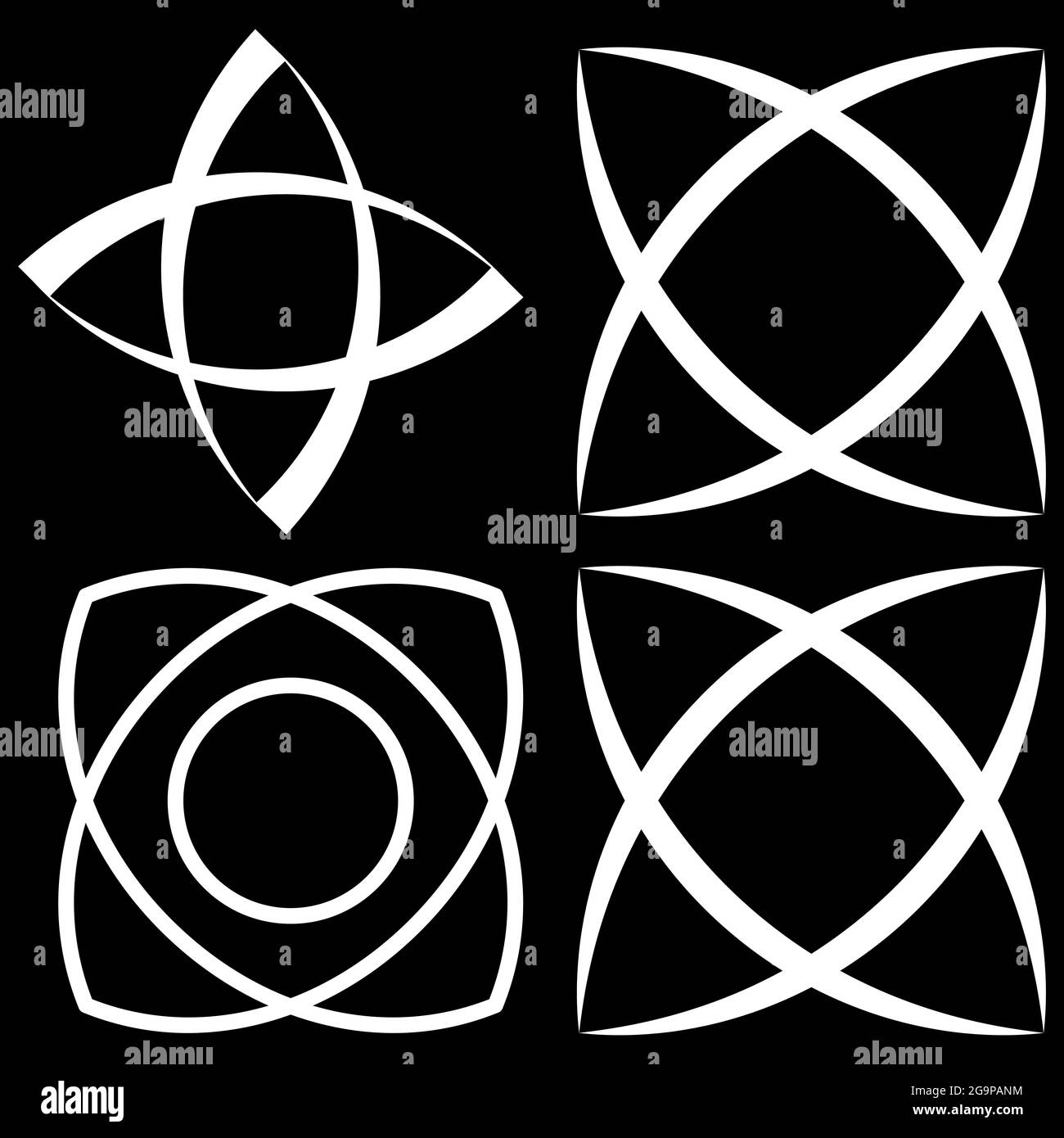 Simple, basic four-pointed organic, floral motif, symbol, icon – stock ...