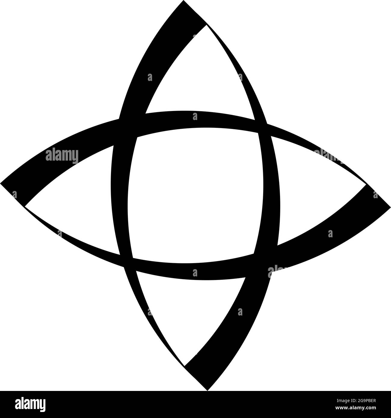 Simple, basic four-pointed organic, floral motif, symbol, icon – stock ...