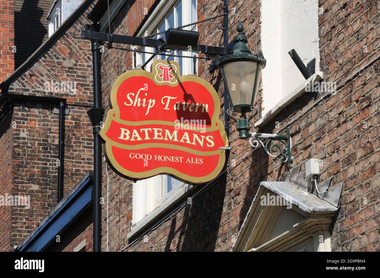 Ship Tavern sign, Custom House Lane, Boston, Lincolnshire Stock Photo ...