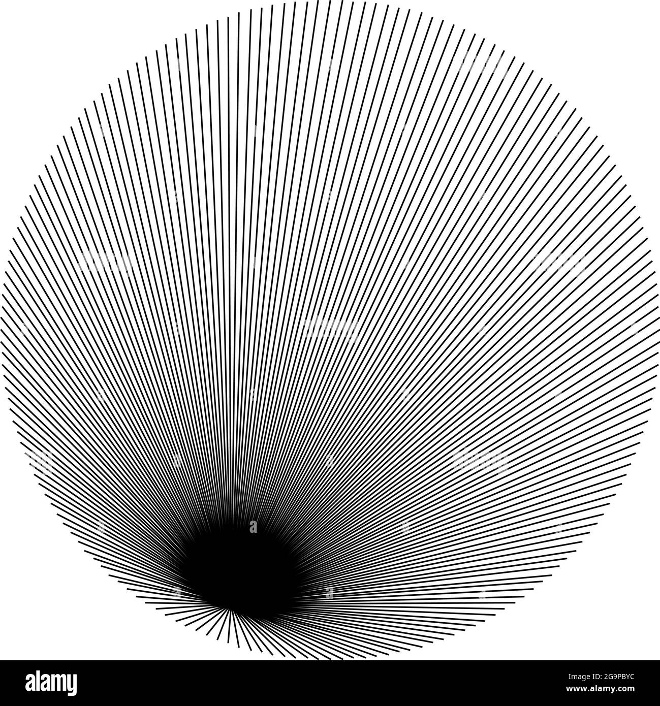 Abstract radial, radiating lines, stripes. Burst lines. Converging ...