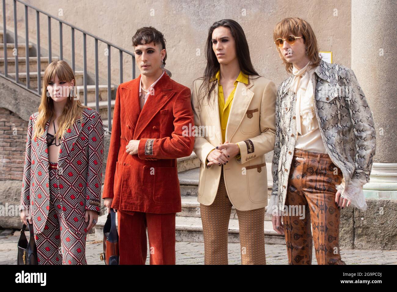 (7/27/2021) Italian rock band "Maneskin" in front of Campidoglio ...
