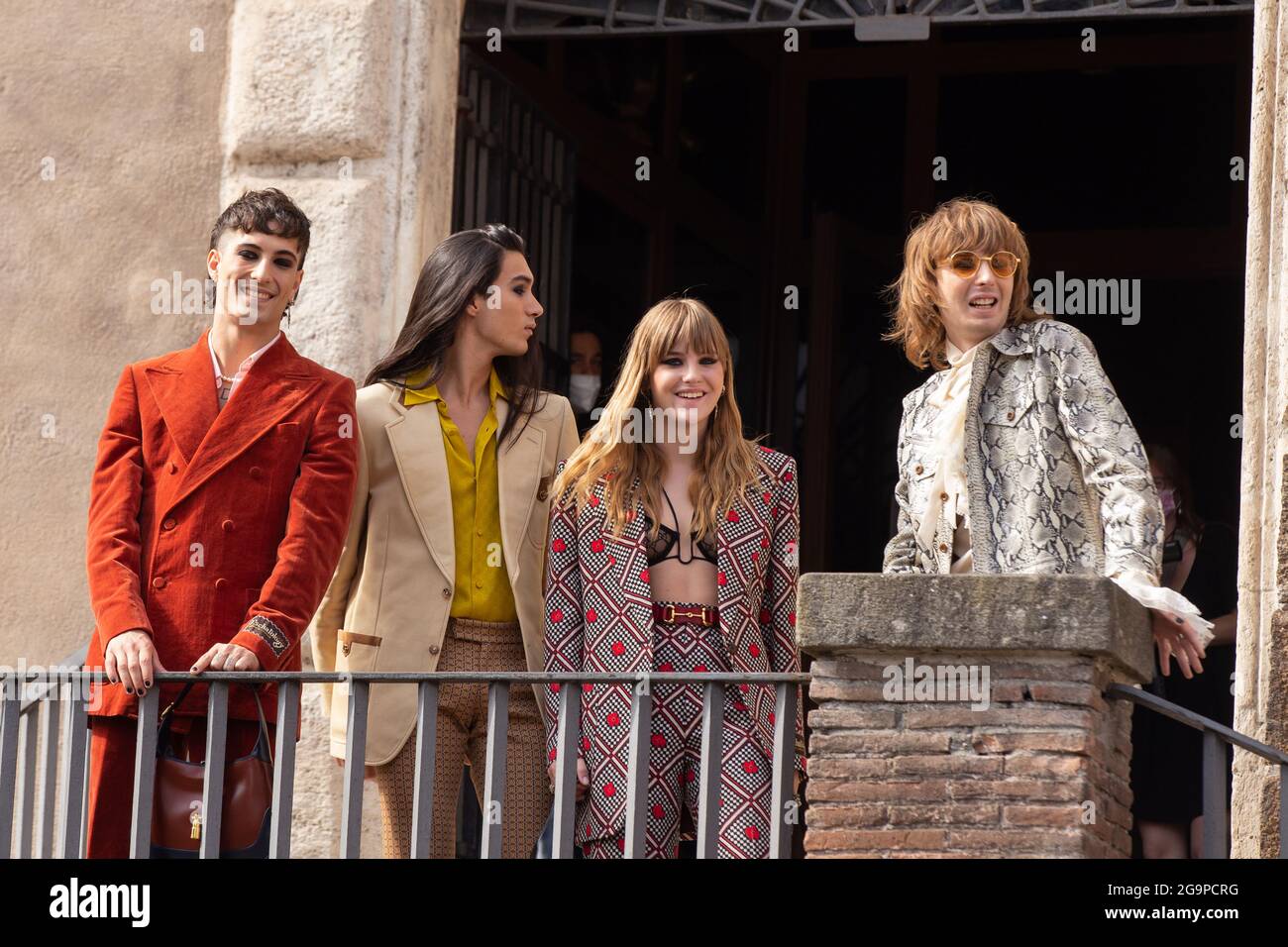 (7/27/2021) Italian rock band "Maneskin" in front of Campidoglio ...