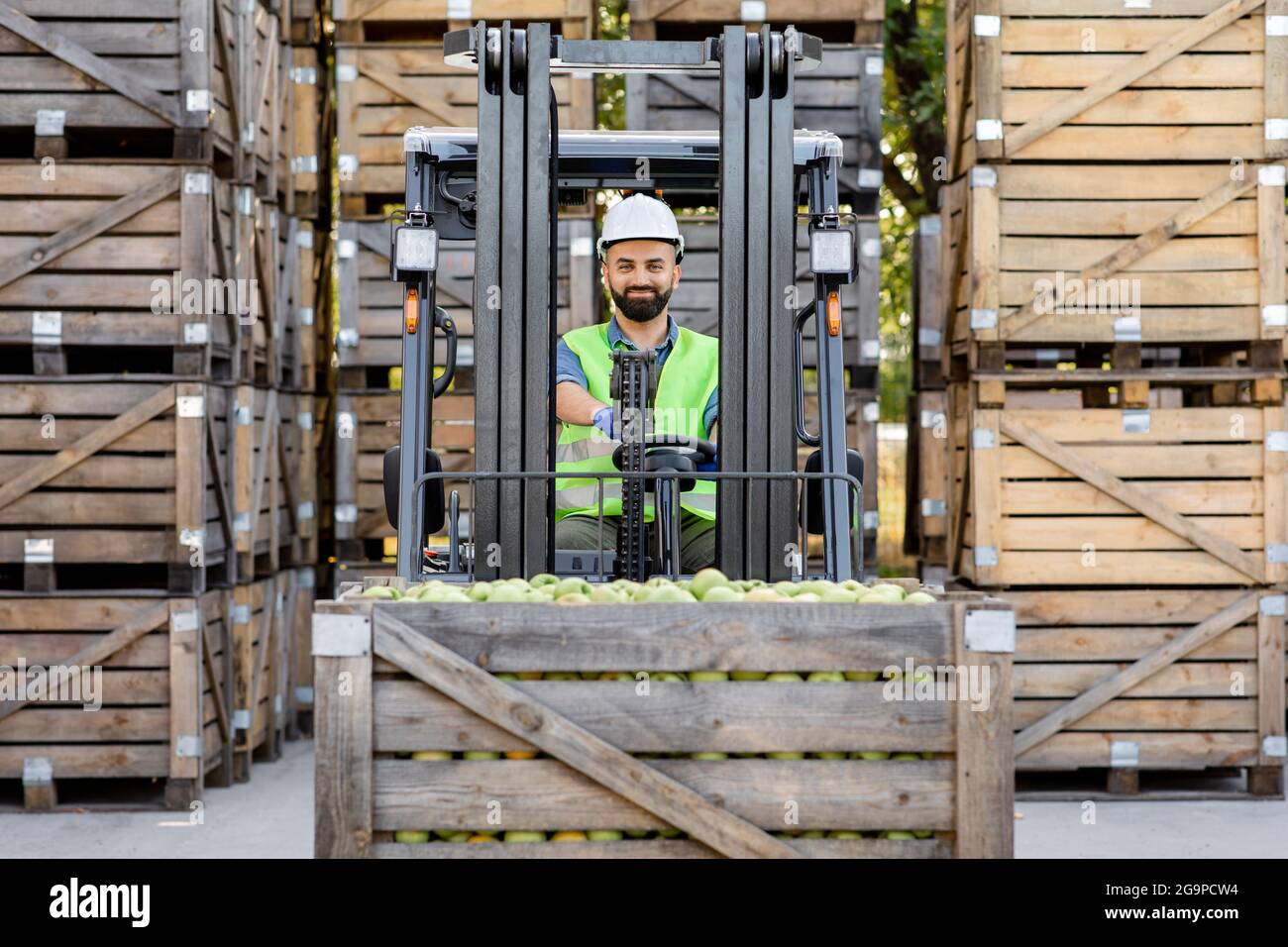Work in warehouse, loading products for storage, production and sale ...