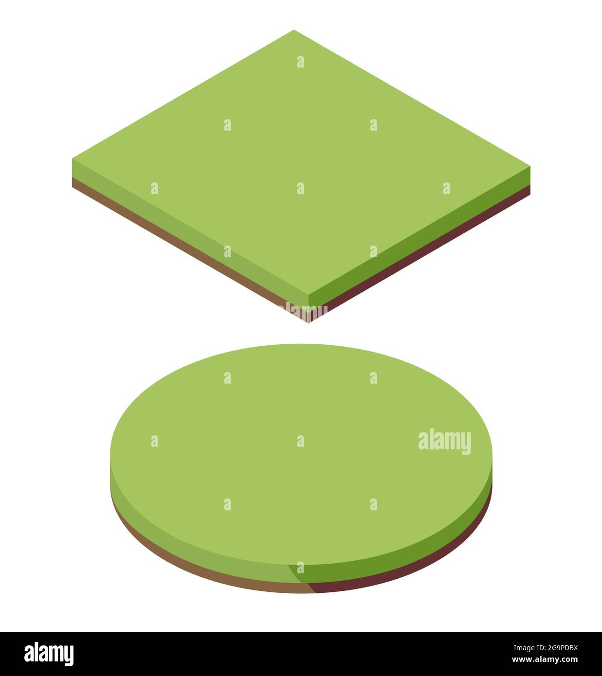 Isometric grass land texture icon. Field landscape garden green vector ...