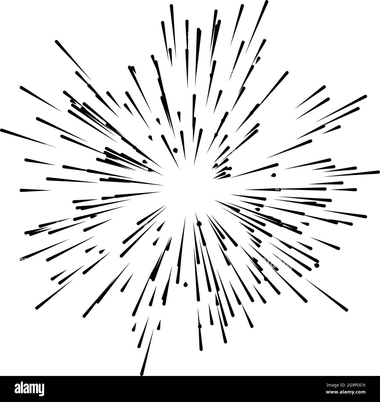 Abstract radial, radiating lines, stripes. Burst lines. Converging ...
