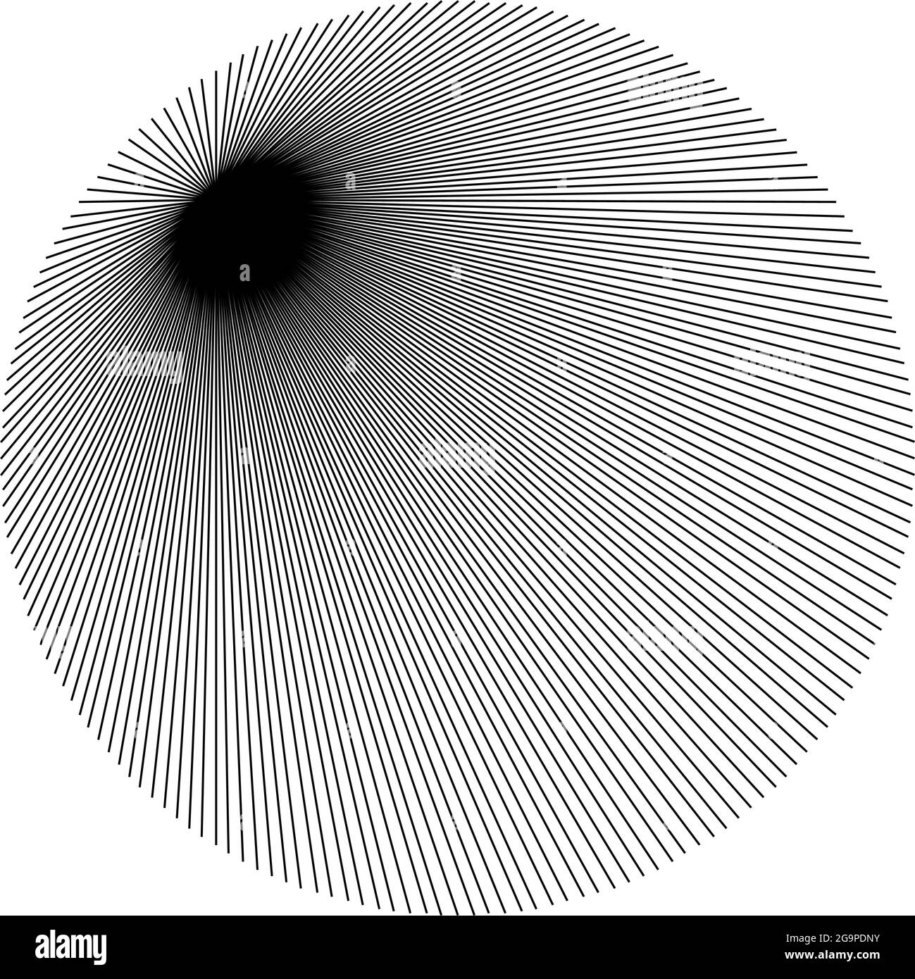 Abstract radial, radiating lines, stripes. Burst lines. Converging ...