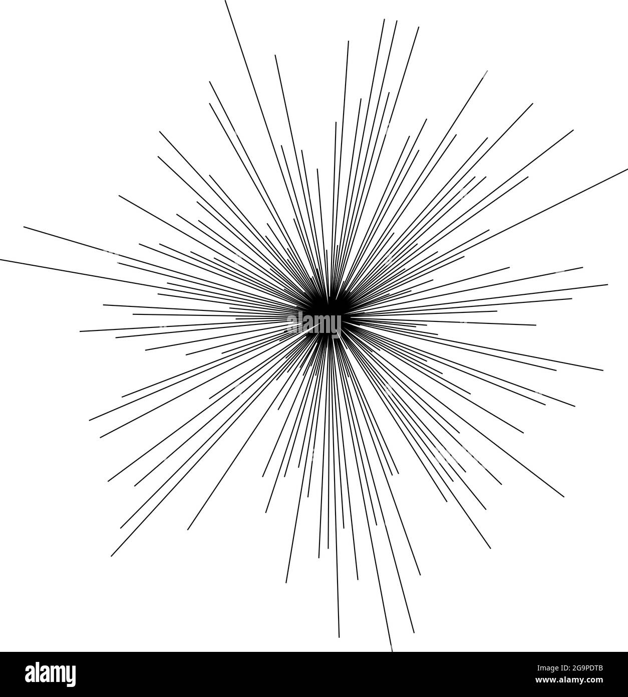 Abstract radial, radiating lines, stripes. Burst lines. Converging ...